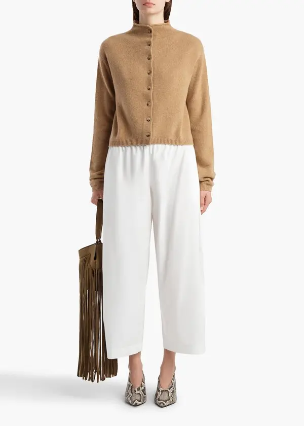 Khaite Roma Pant In Cotton Poplin - Chalk
