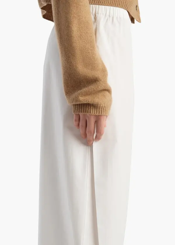 Khaite Roma Pant In Cotton Poplin - Chalk