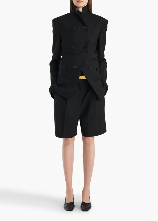 Khaite Rolo Jacket In Wool Silk - Black