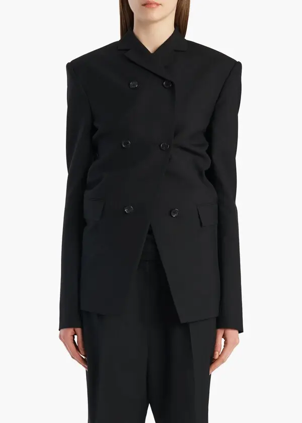 Khaite Rolo Jacket In Wool Silk - Black
