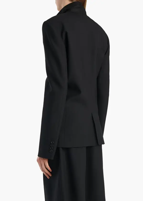 Khaite Rolo Jacket In Wool Silk - Black