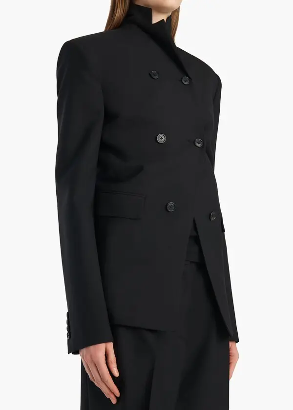 Khaite Rolo Jacket In Wool Silk - Black