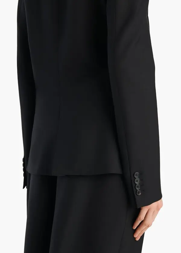 Khaite Rolo Jacket In Wool Silk - Black