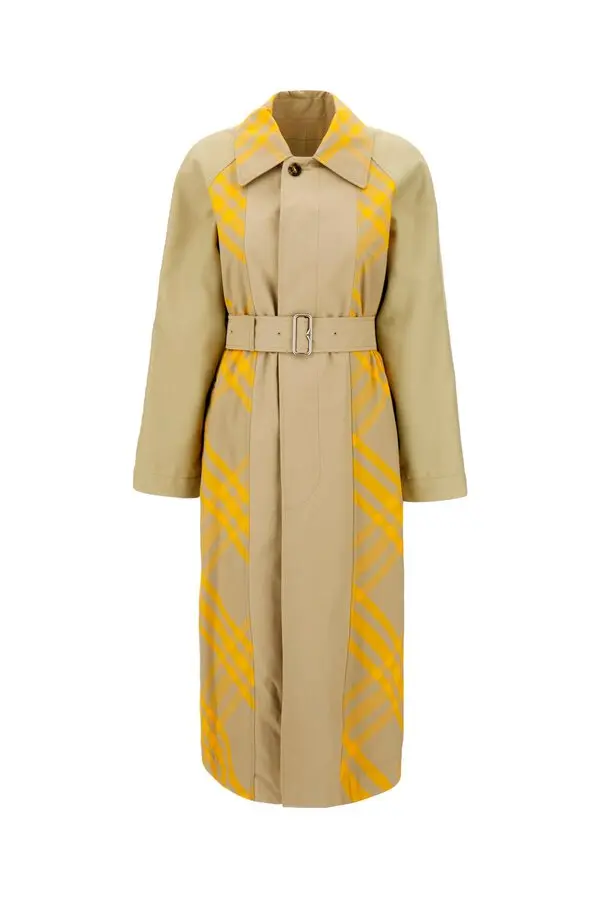 Burberry Checked Trench Coat With Belt - Multicolor