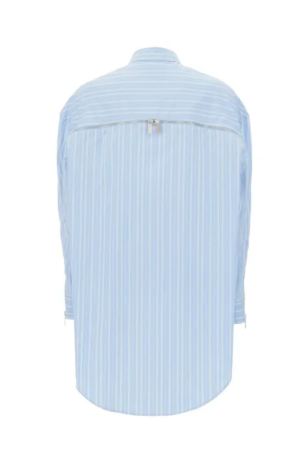 Off-White Striped Shirt With Zipper Detail
