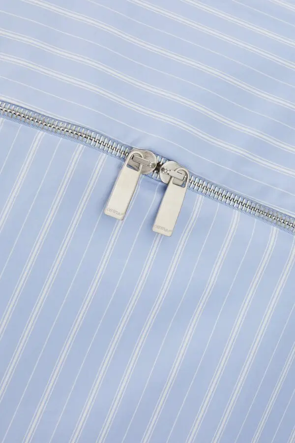 Off-White Striped Shirt With Zipper Detail