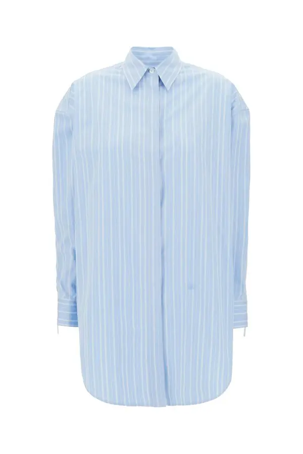 Off-White Striped Shirt With Zipper Detail - Multicolor