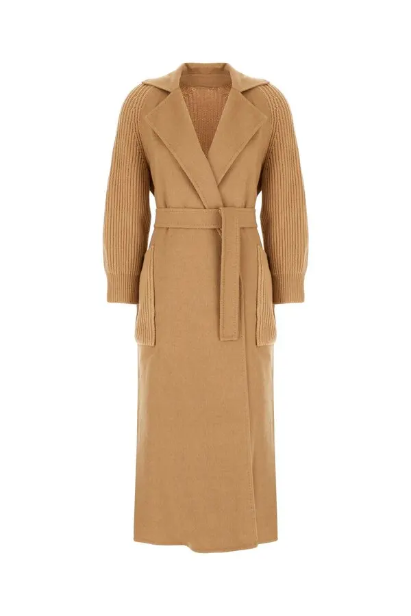 Max Mara Wool Blend Belted Cardigan Coat - Multicolor