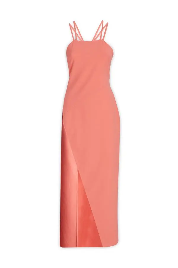Attico Asymmetrical Neckline Dress With Tie Detail - Multicolor