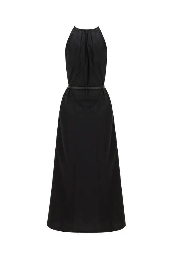 Max Mara Halter Neck Belted Dress - Multicolor