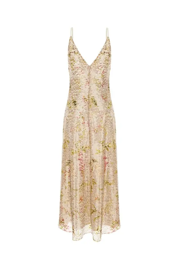 Alberta Ferretti Sequined V-neck Dress