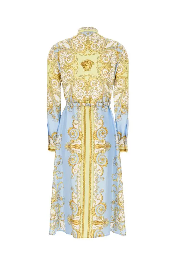 Versace Printed Belted Shirt Dress