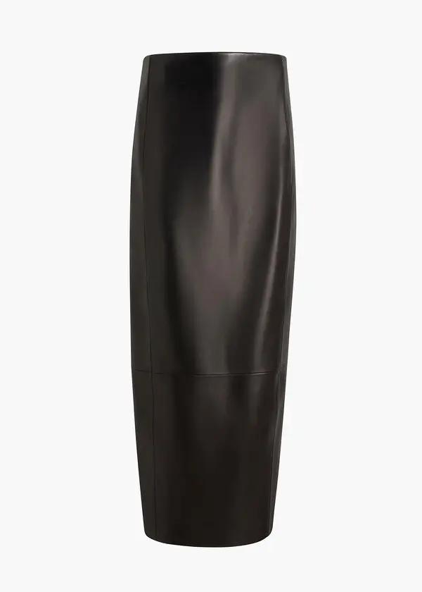 Khaite Lyle Leather Maxi Skirt - Black