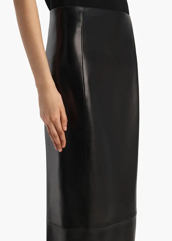 Khaite Lyle Leather Maxi Skirt - Black