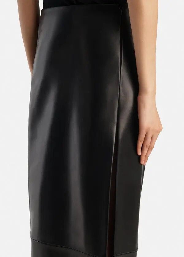 Khaite Lyle Leather Maxi Skirt - Black