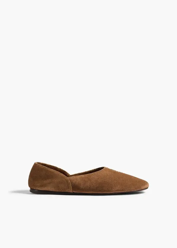 Khaite Jane Suede And Python-embossed Flats - Dattero