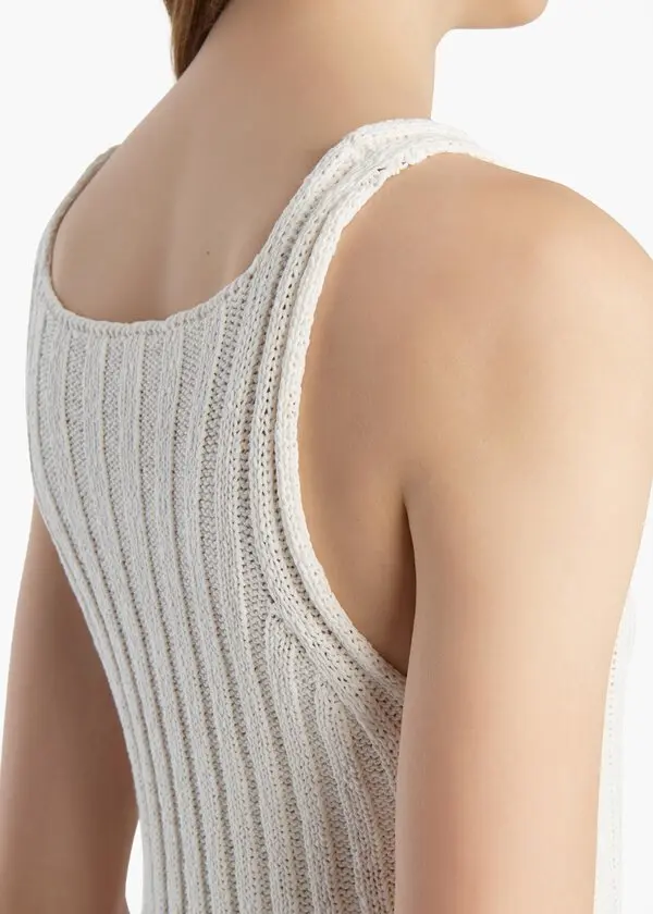 Khaite Ribbed Knit V-neck Midi Dress - Glaze