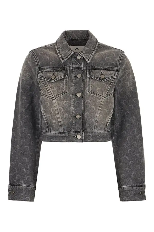 MARINE SERRE Moon Print Denim Jacket - Multicolor