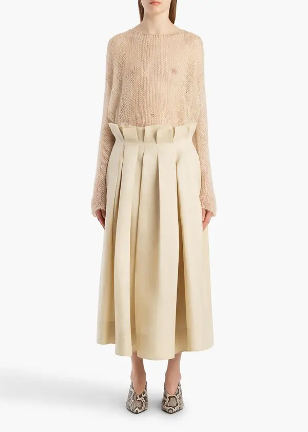 Khaite Wendy Mohair Silk Blend Sweater - Light Beige
