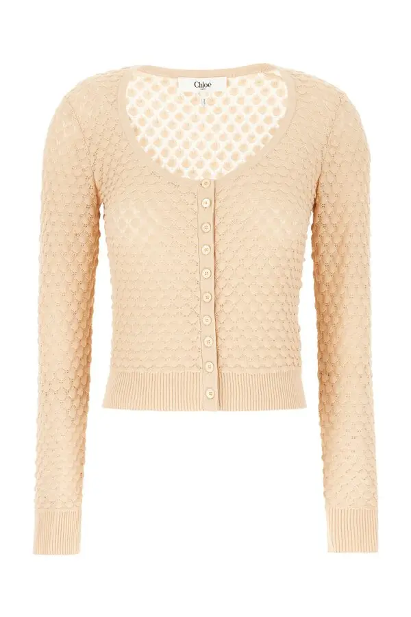 Chloé Ribbed Cardigan With Button Detail - Multicolor