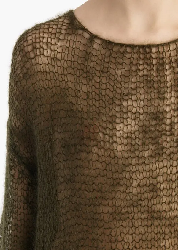 Khaite Wendy Mohair Silk Pullover - Dark Olive