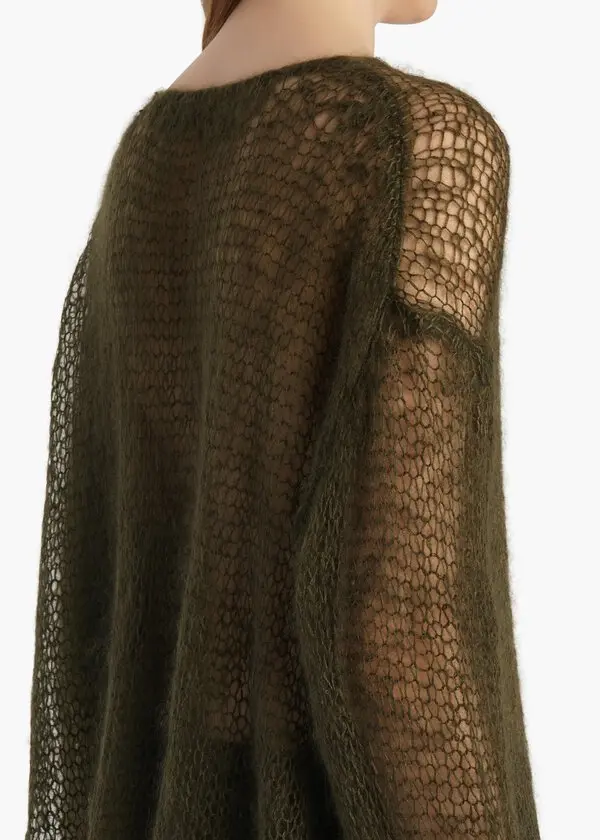 Khaite Wendy Mohair Silk Pullover - Dark Olive