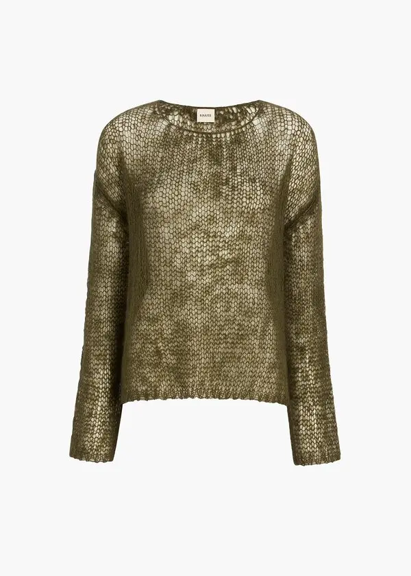 Khaite Wendy Mohair Silk Pullover - Dark Olive
