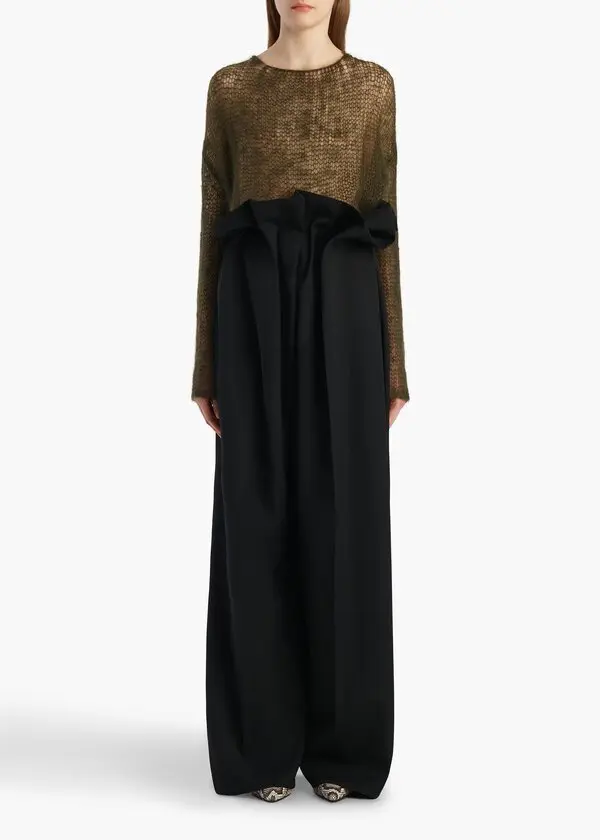 Khaite Wendy Mohair Silk Pullover - Dark Olive