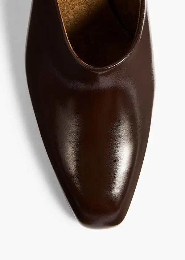 Khaite Colt Low Mule In Luminous Calfskin - Cacao