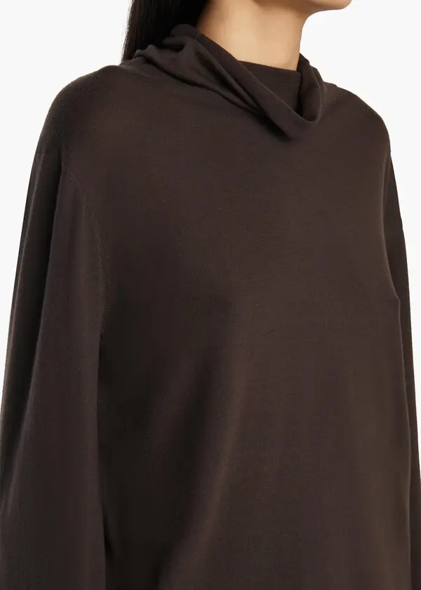 Khaite Annette Merino Wool Turtleneck Sweater - Espresso