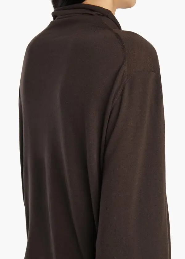Khaite Annette Merino Wool Turtleneck Sweater - Espresso