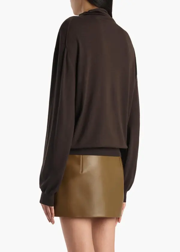 Khaite Annette Merino Wool Turtleneck Sweater - Espresso