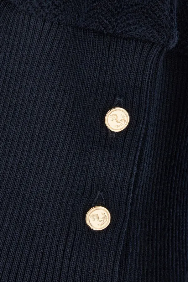 Thom Browne Button Detailed Ribbed Knitwear