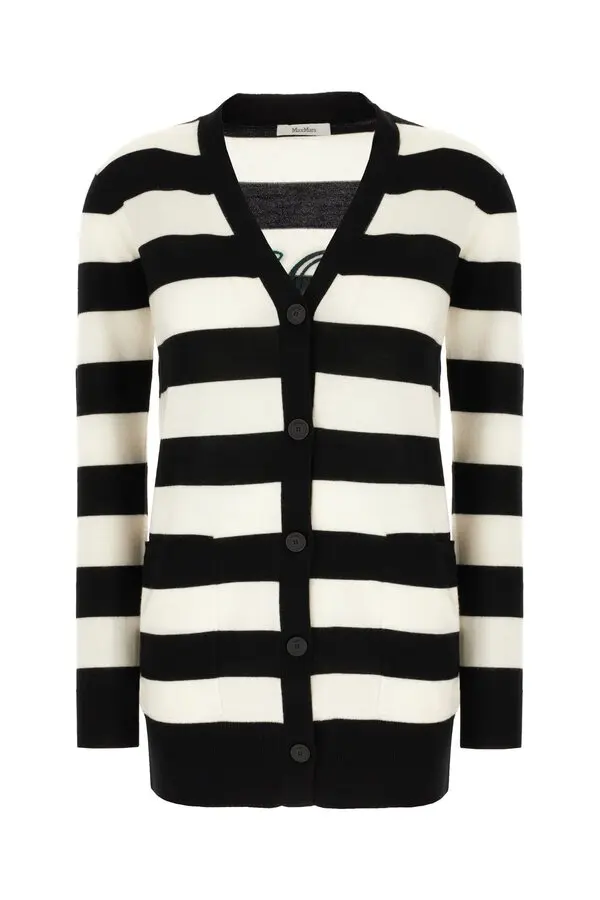 Max Mara Striped Cardigan With Appliqué Detail - Multicolor
