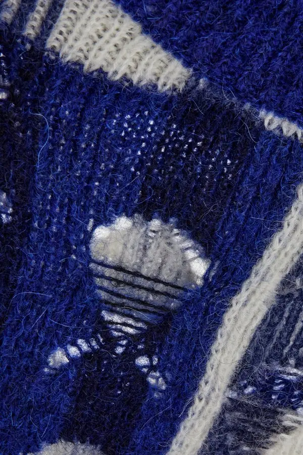 Off-White Chunky Knitwear" Distressed Pullover