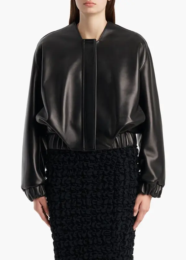 Khaite Cordan Jacket In Leather - Black