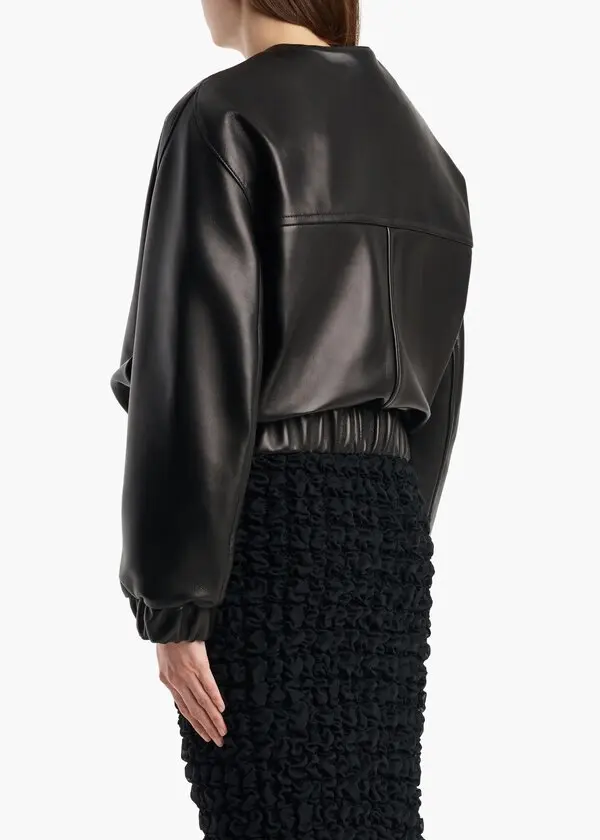 Khaite Cordan Jacket In Leather - Black