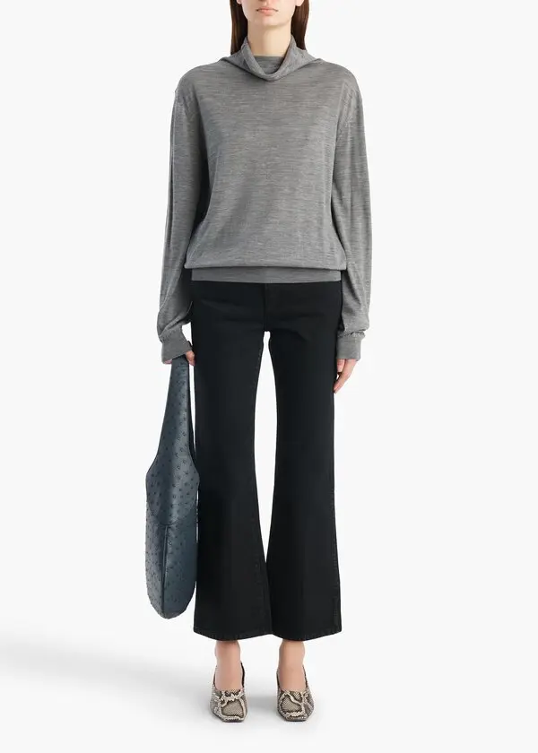 Khaite Annette Merino Wool Turtleneck - Sterling