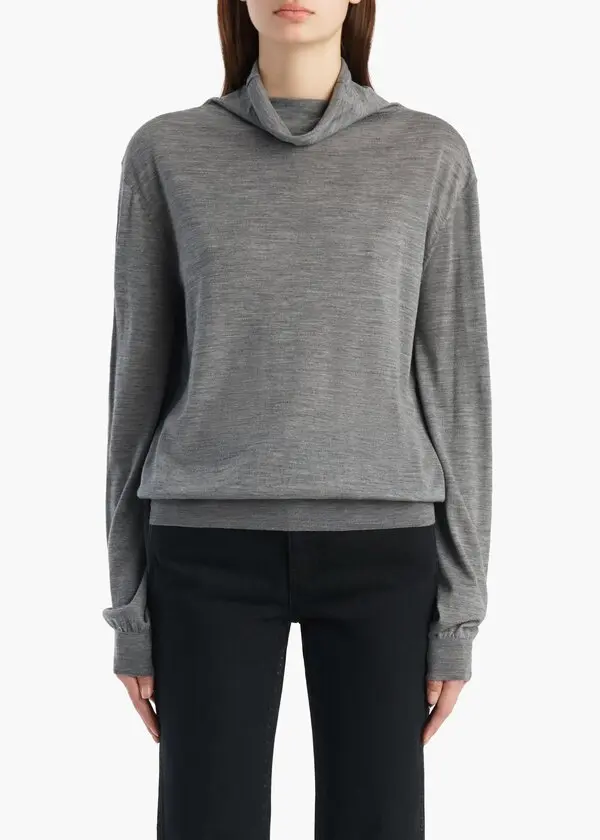 Khaite Annette Merino Wool Turtleneck - Sterling