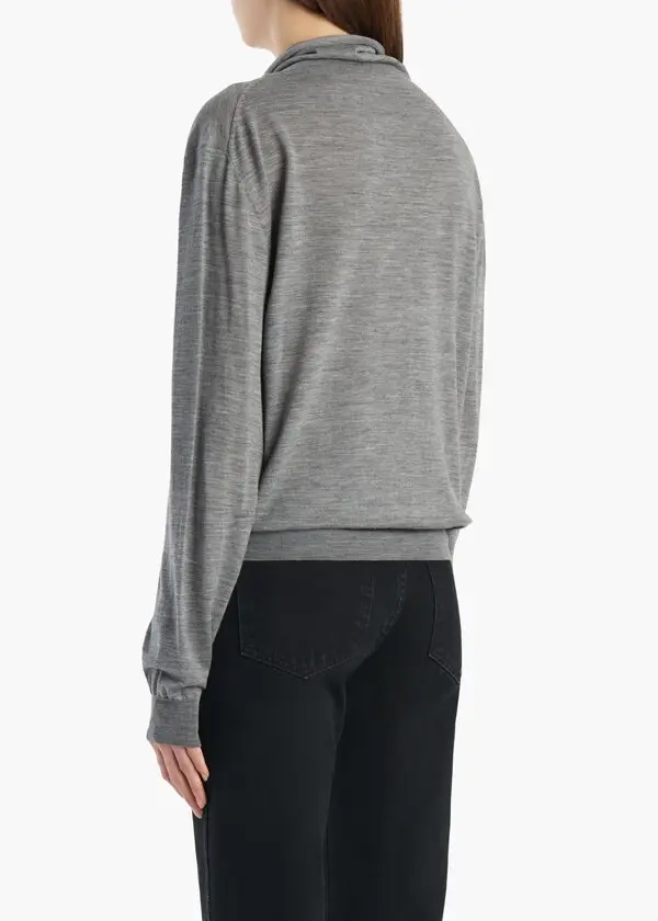 Khaite Annette Merino Wool Turtleneck - Sterling