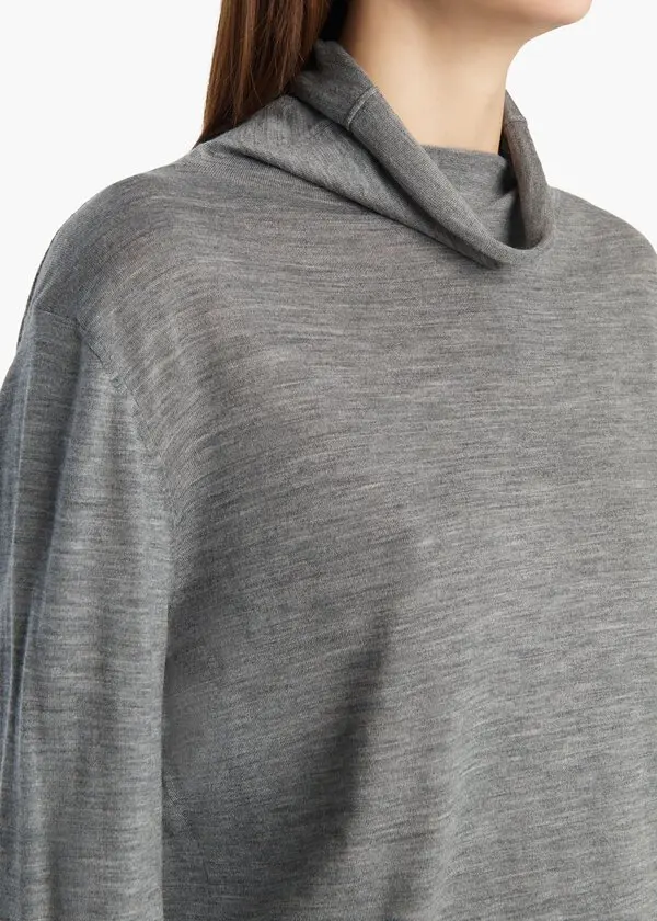 Khaite Annette Merino Wool Turtleneck - Sterling