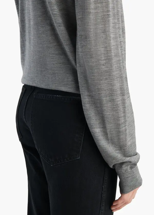 Khaite Annette Merino Wool Turtleneck - Sterling
