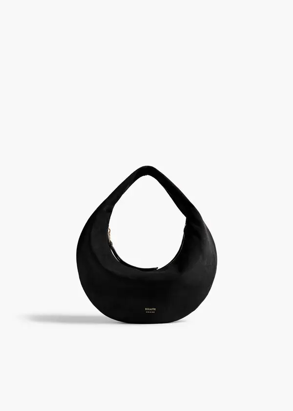 Khaite Mini Olivia Hobo In Suede - Black