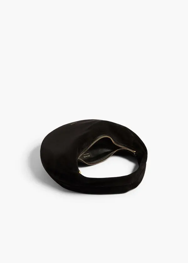 Khaite Mini Olivia Hobo In Suede - Black