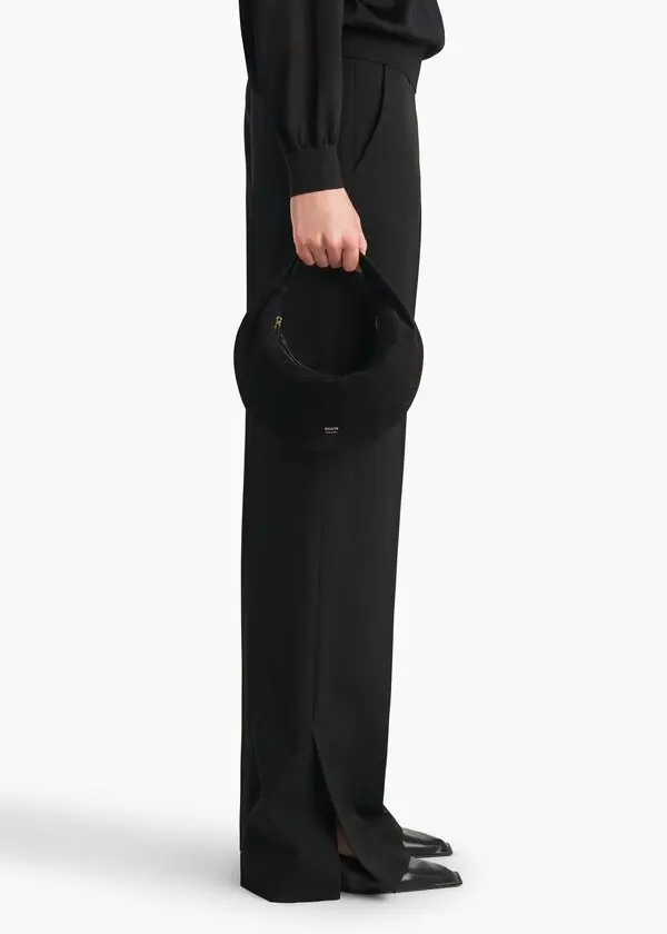 Khaite Mini Olivia Hobo In Suede - Black