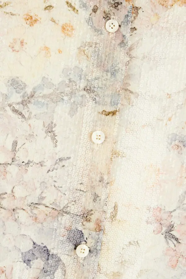 GOLDEN GOOSE Floral Print Sequin Shirt