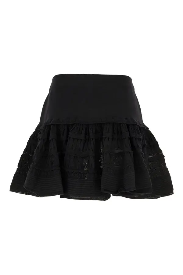 Alaïa Ruched Ruffle Skirt - Multicolor