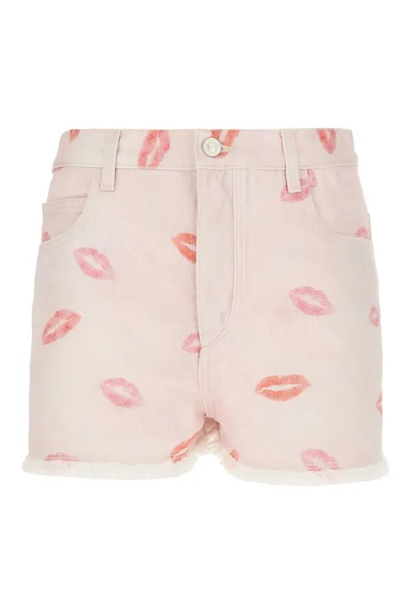 Isabel Marant Étoile Printed Denim Shorts - Multicolor
