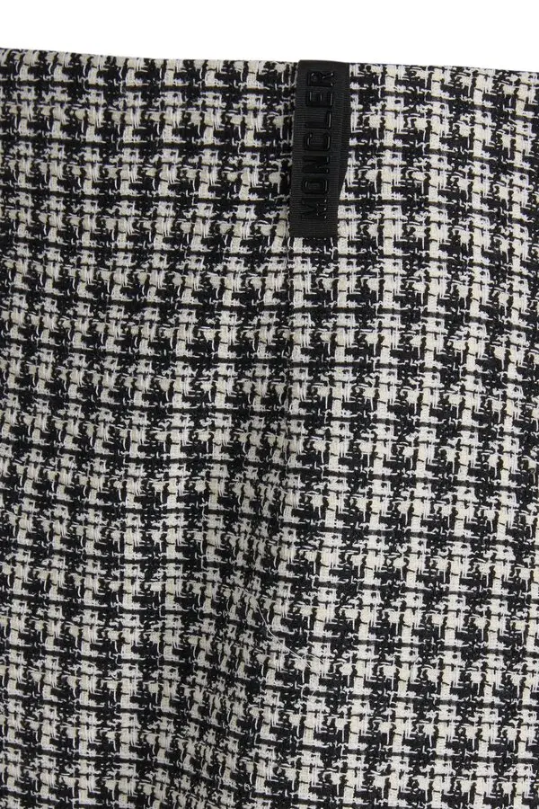 Moncler Houndstooth Patterned Skirt With Zipper Detail