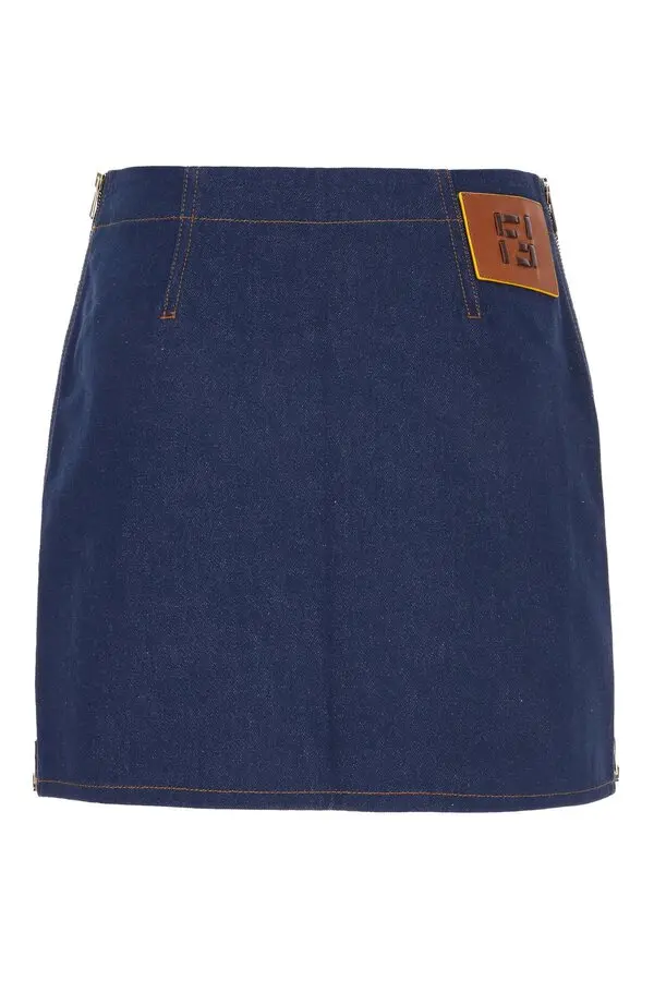 Fendi Denim Skirt With Dual Pockets